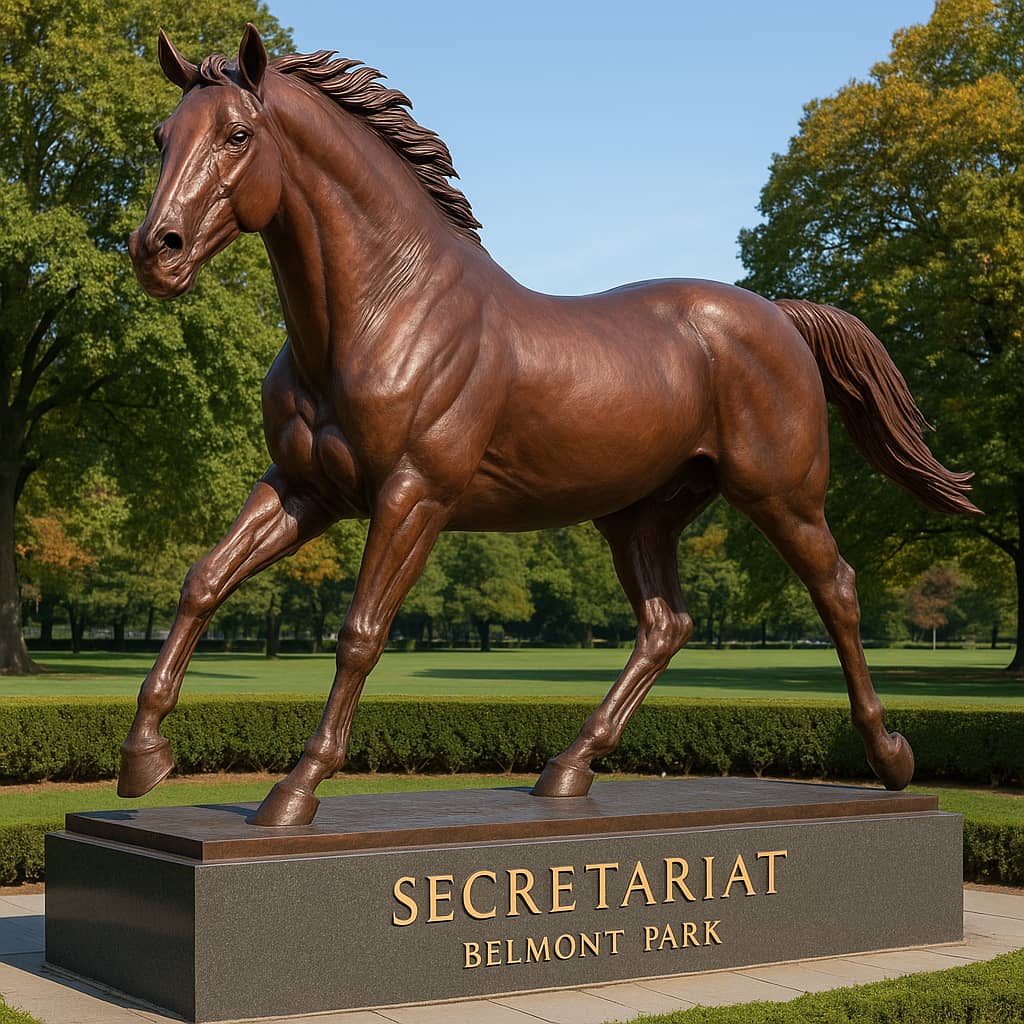 Big Red’ Rises Again: Giant Statue of Secretariat Unveiled at Belmont ...